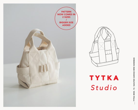 Quilted Mini Handbag Canvas Bag 2 SIZES Tote Bag PDF - Etsy