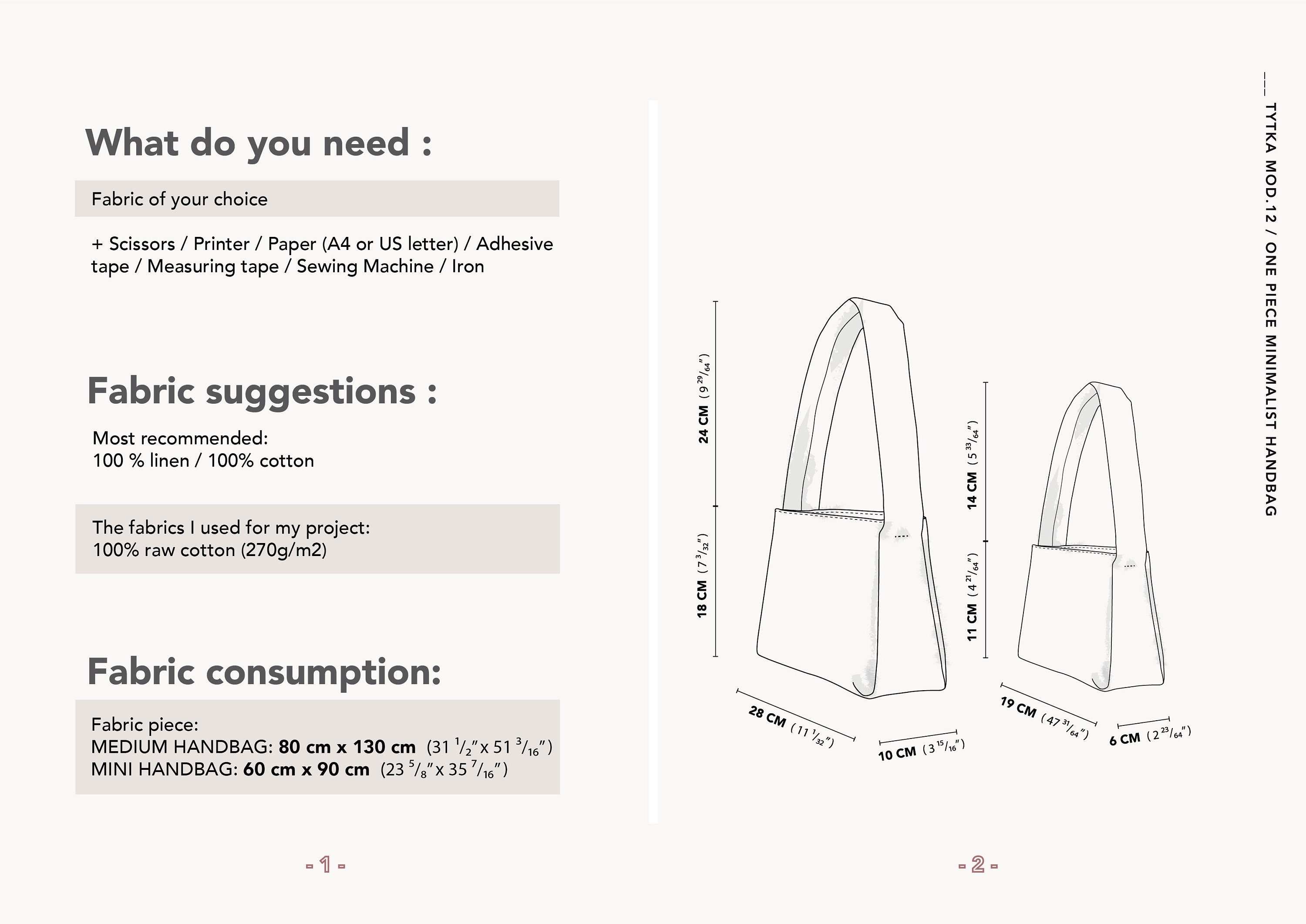 Simple Handbag | Minimalist Bag | Sewing Pattern + Tutorial | Project ...