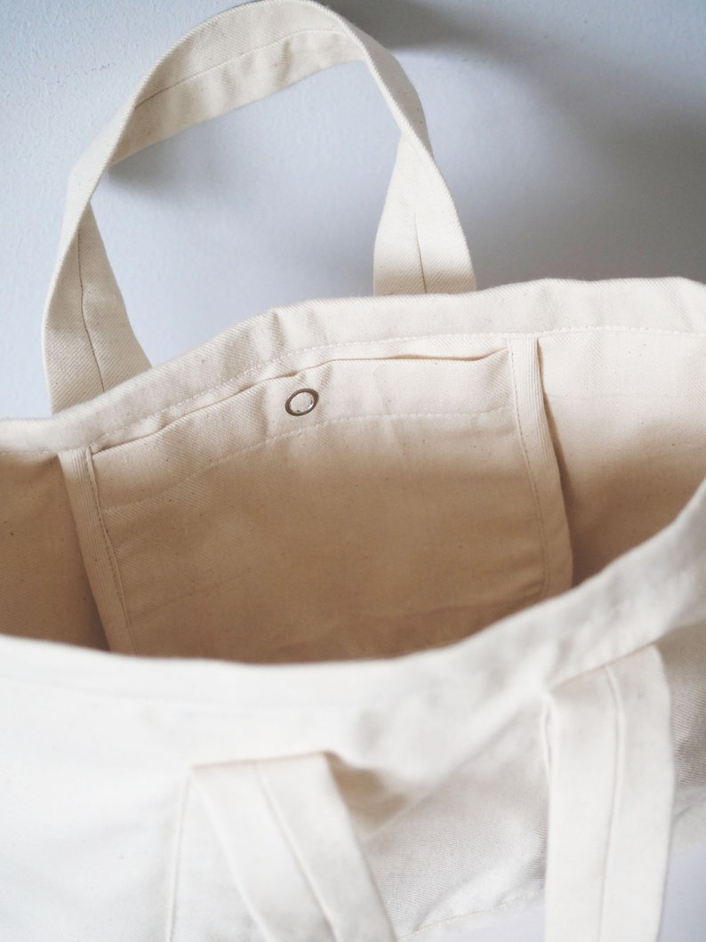 Tote Bag With a Pocket Fully Lined Tote Bag Canvas Bag - Etsy