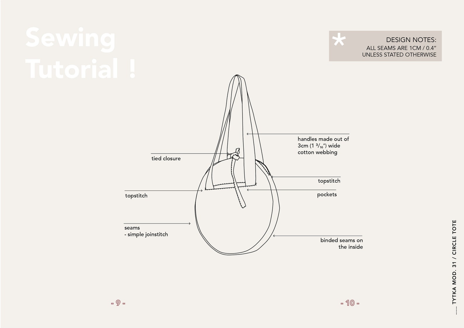 Circle Tote Canvas Circle Tote Sewing Pattern Bag PDF - Etsy Canada