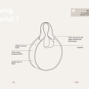 Round Bag With a Pouch | Sewing Pattern | One Size - Etsy