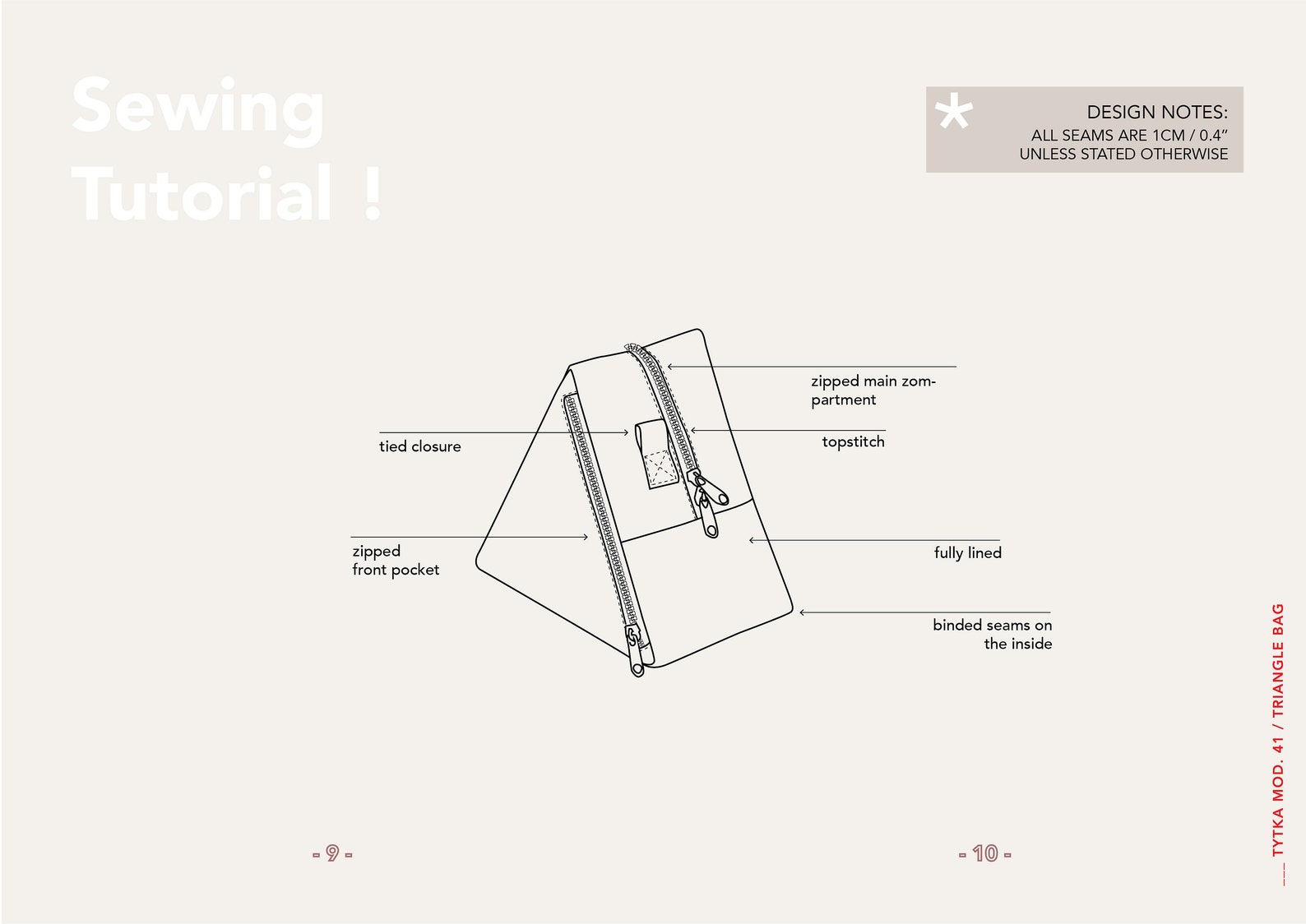 Triangle Bag Canvas Bag Sewing Pattern Bag PDF Pattern 2 Sizes ...