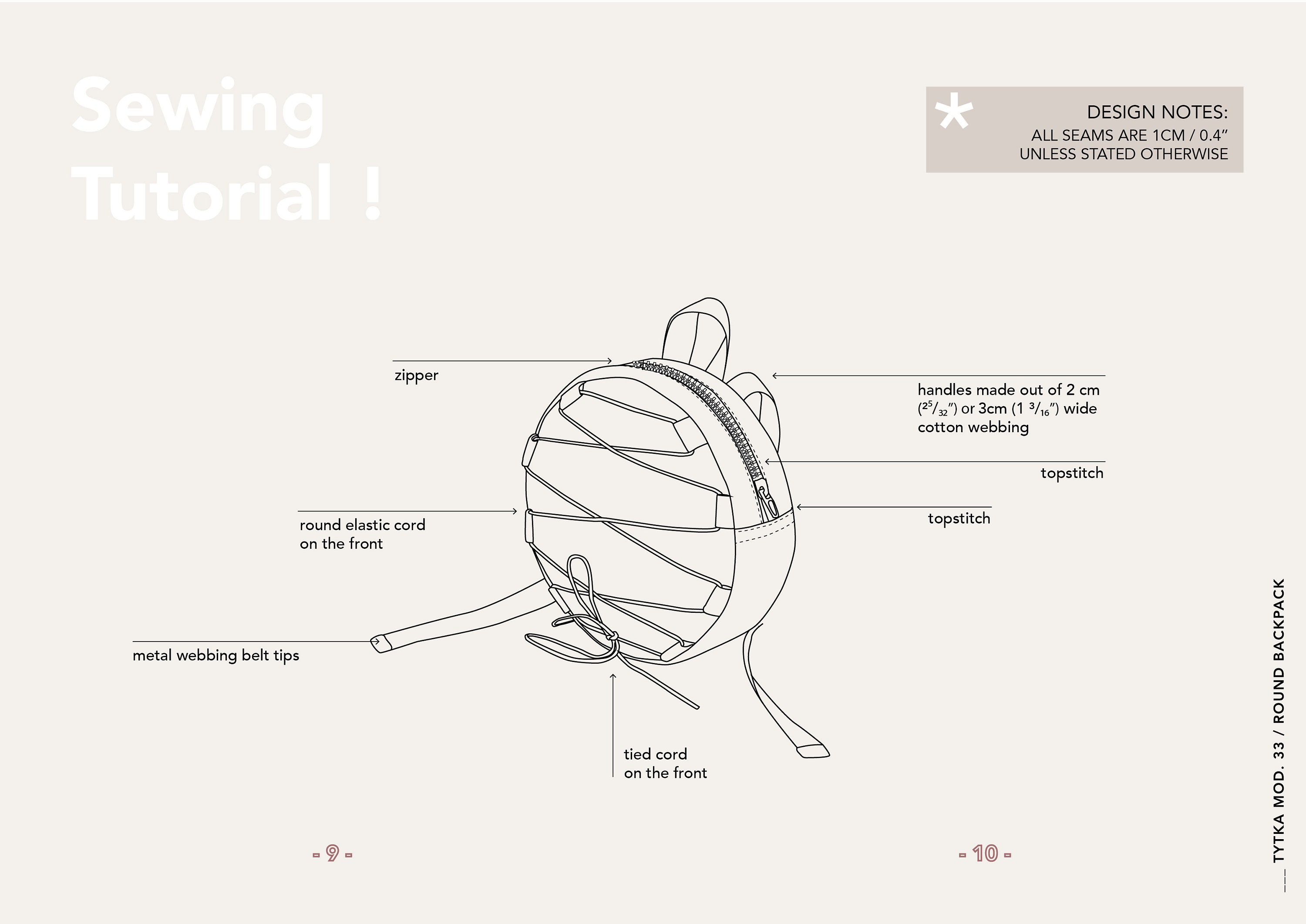 Round Backpack Canvas Bag Sewing Pattern Bag PDF Pattern - Etsy