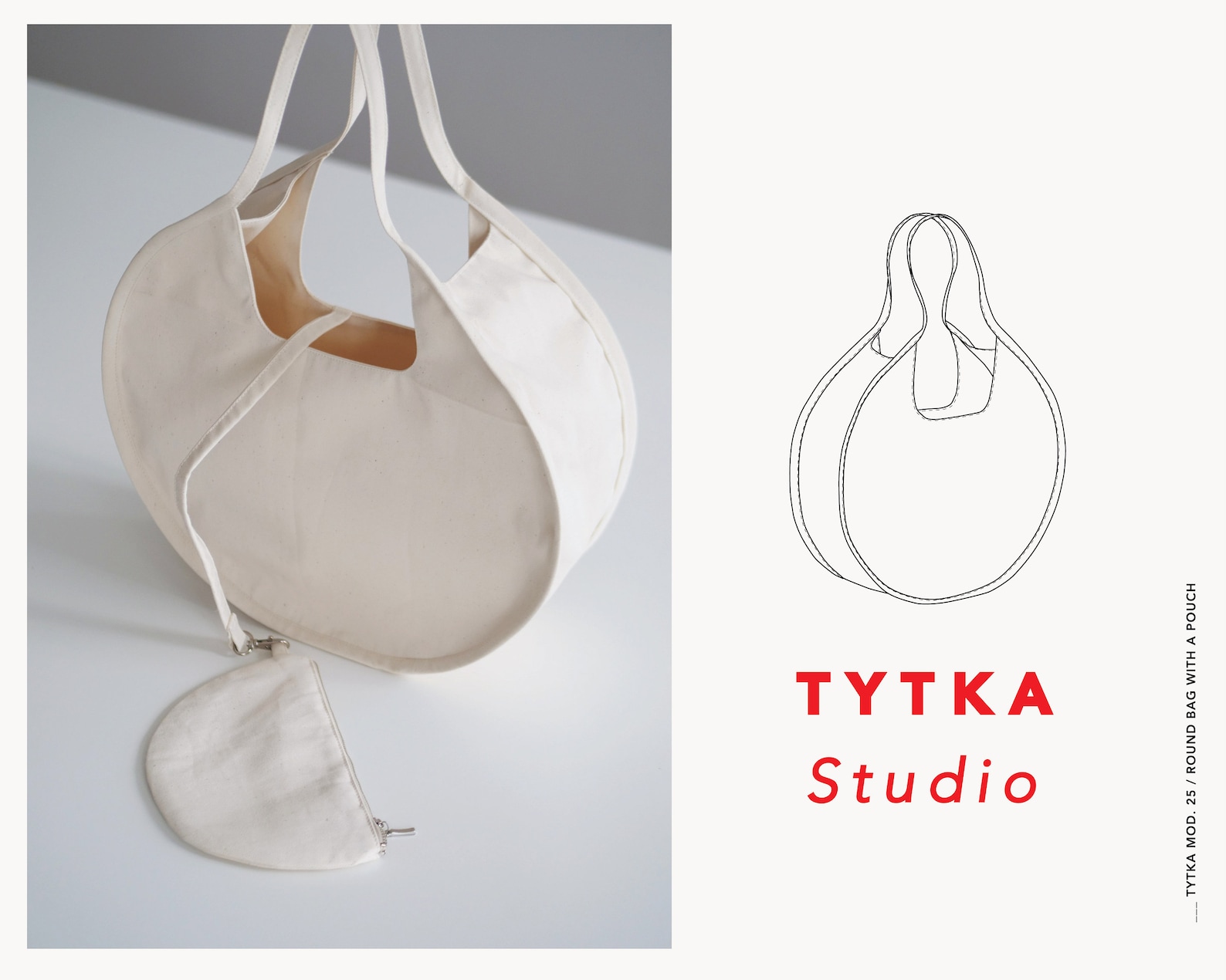 Round Bag With a Pouch Sewing Pattern One Size - Etsy