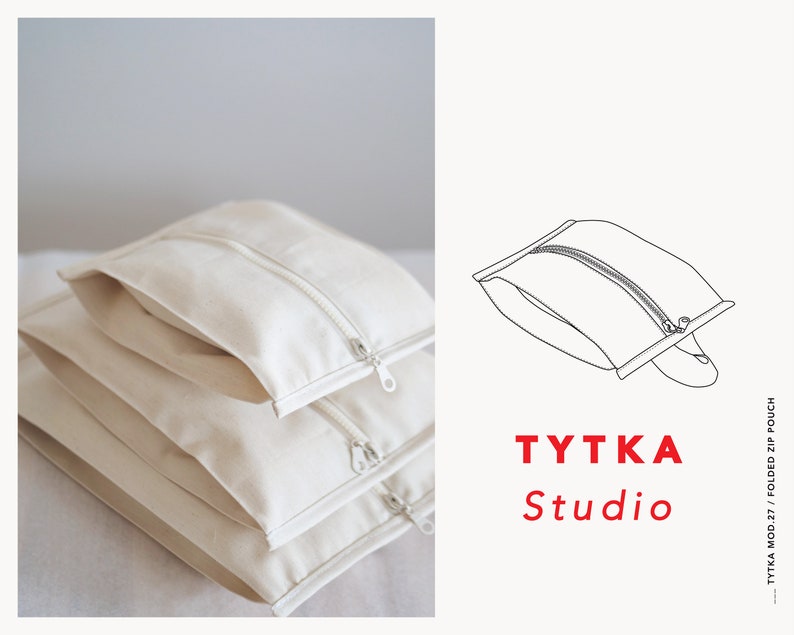 Folded Zip Pouch Canvas Bag Sewing Pattern Tote PDF - Etsy