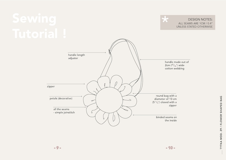 Flower Shaped Bag PDF Sewing Pattern One Size - Etsy UK