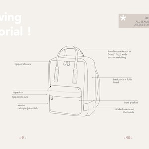 Classic Backpack | Canvas Bag | Sewing Pattern | Bag PDF Pattern | One ...