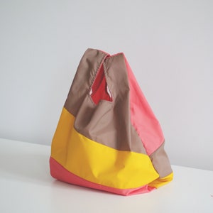 Color Block Shopping Bag | Sizes MEDIUM + LARGE | Ripstop Bag | Sewing ...