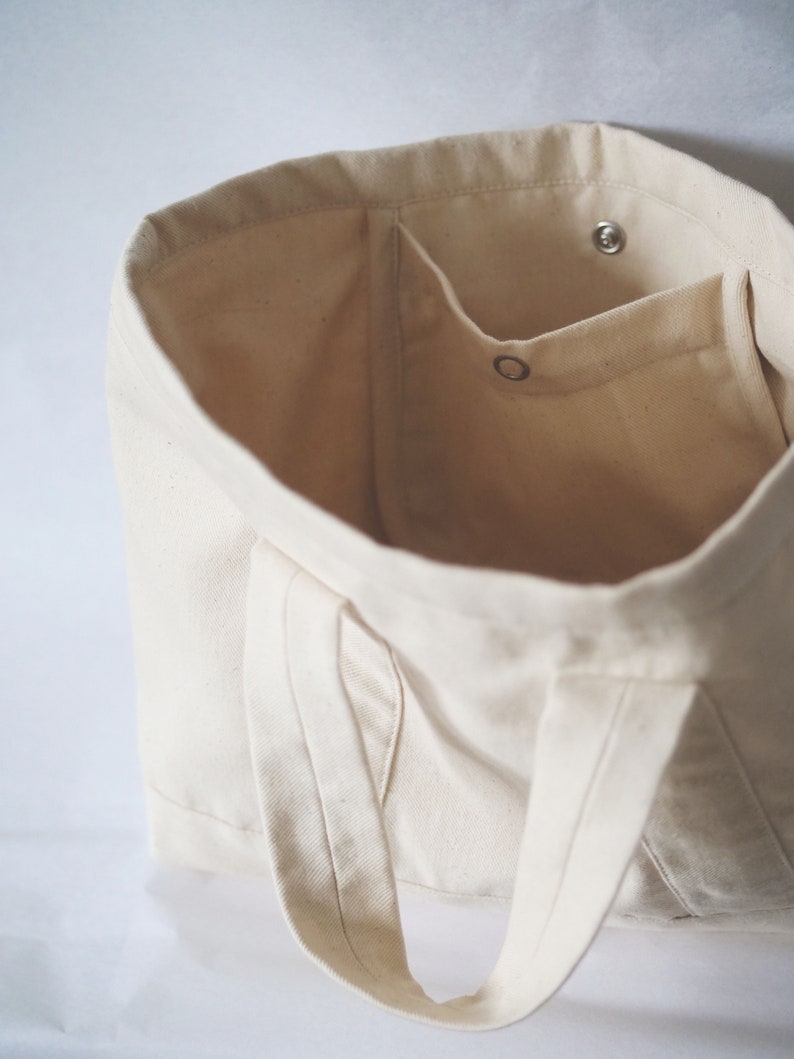 Tote Bag With a Pocket Fully Lined Tote Bag Canvas Bag - Etsy