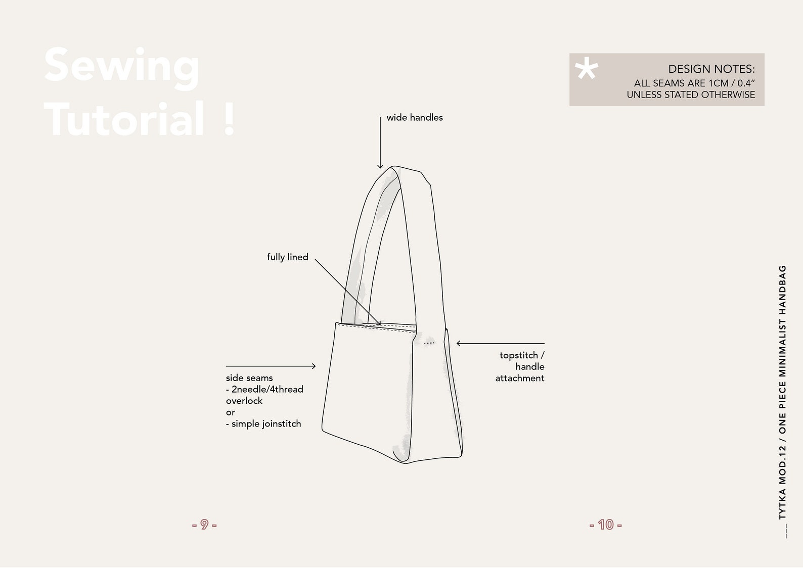 Simple Handbag Minimalist Bag Sewing Pattern Tutorial - Etsy