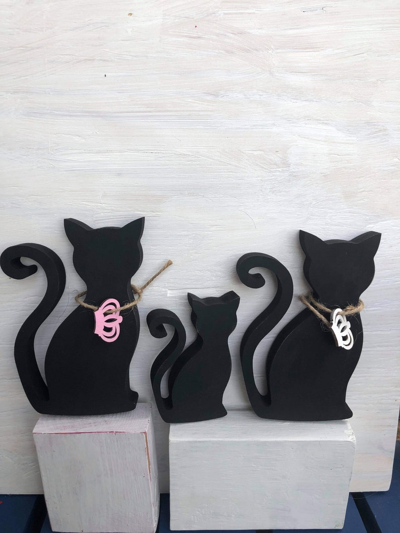 Colorful Wooden CATS / Wood /rustic Cats Farmhouse Decor | Etsy