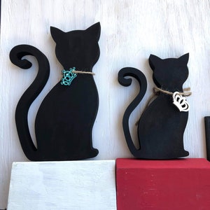 Colorful Wooden CATS / Wood /rustic Cats Farmhouse Decor | Etsy