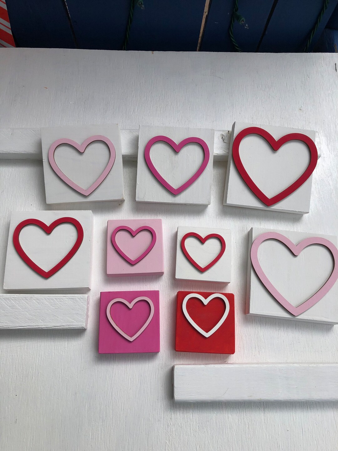 Wooden HEART BLOCK, Valentine’s Chunky Wood Decor - Colorful - Etsy