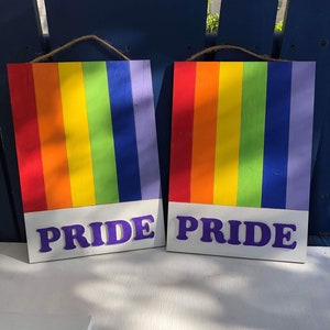LGBTQ Pride Wood Sign Rainbow Wooden Farmhouse Décor Sign - Etsy