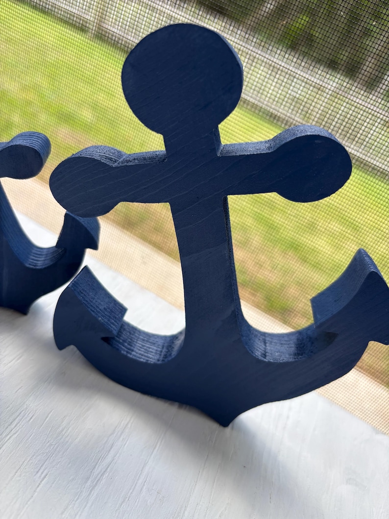 Captains BOAT ANCHOR, Solid Chunky Wood, Lake House Summer Decor - Etsy
