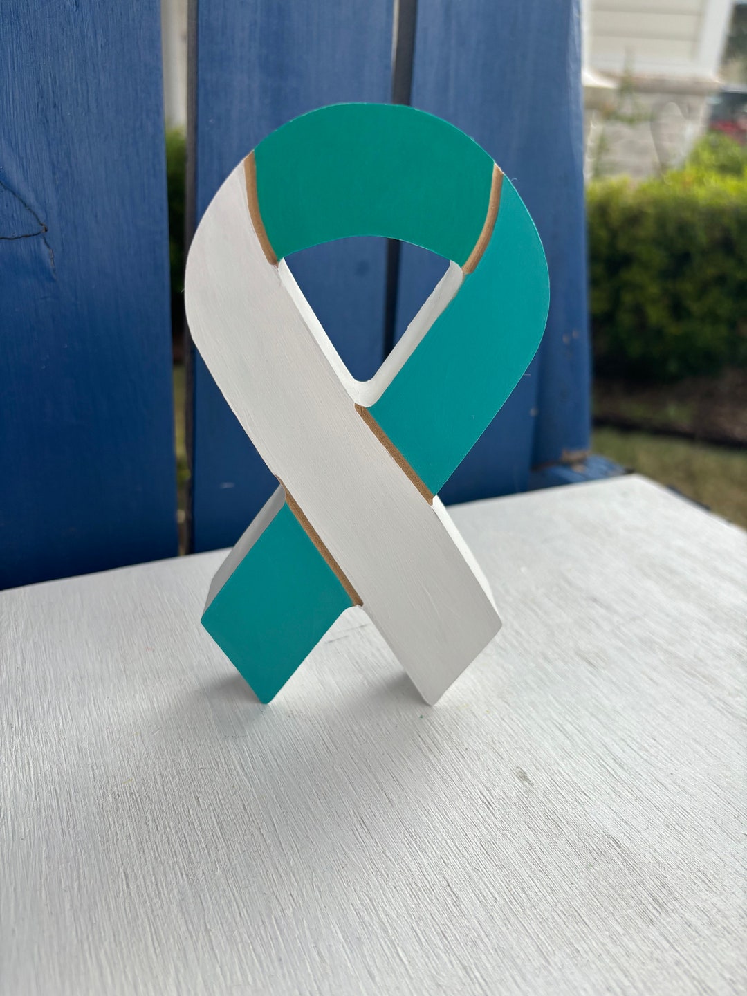 Wooden Cancer Support / Cervical Cancer /teal / Gold / Purple Cancer ...