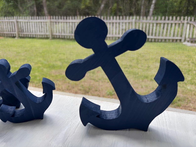 Captains BOAT ANCHOR, Solid Chunky Wood, Lake House Summer Decor - Etsy