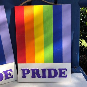 LGBTQ Pride Wood Sign Rainbow Wooden Farmhouse Décor Sign - Etsy