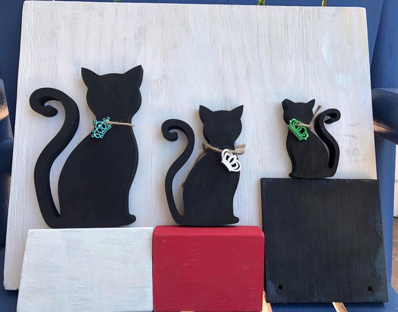 Colorful Wooden CATS / Wood /rustic Cats Farmhouse Decor | Etsy