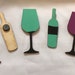 Wood Wine Bottle and Wine Glass Magnets - Colorful - Etsy
