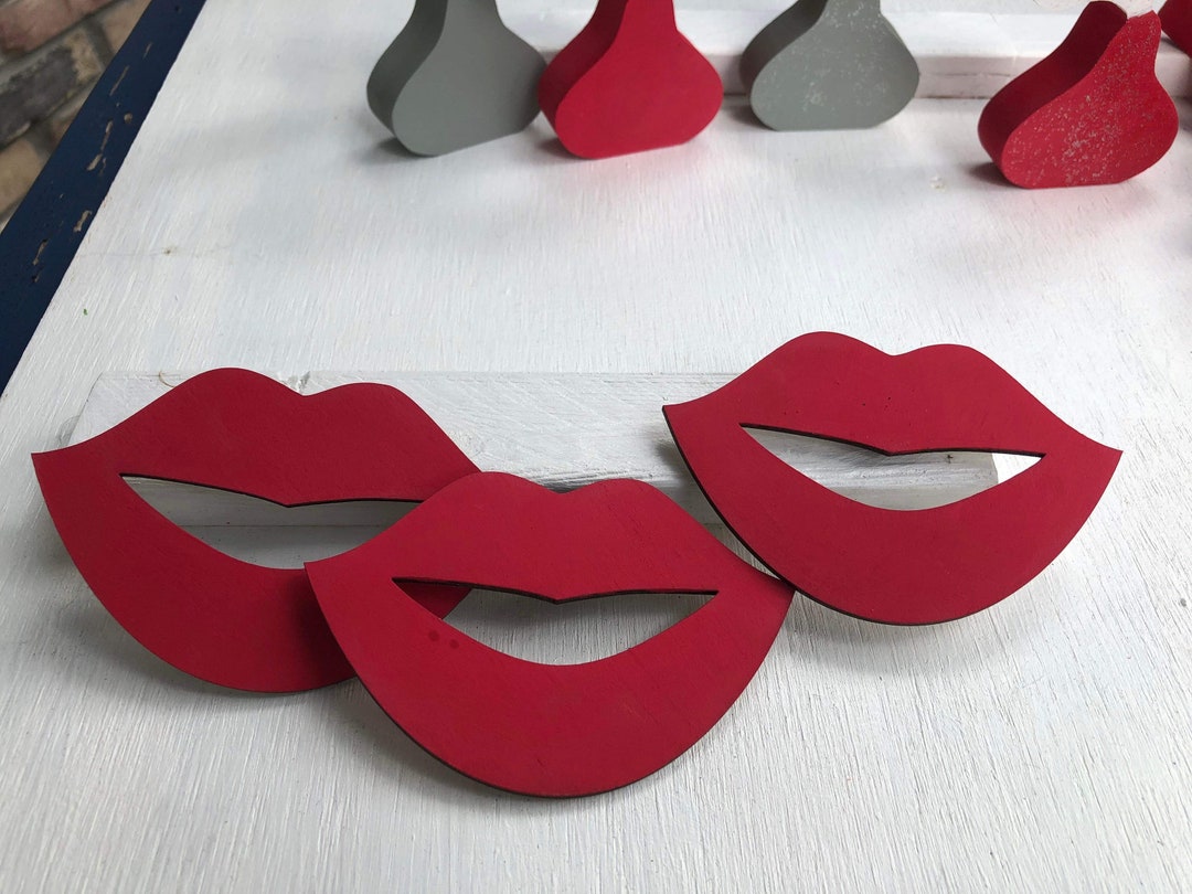 Wood Colored LIPS, Fun, Wood Cutouts, Decorative MAGNETS XOXO - Etsy