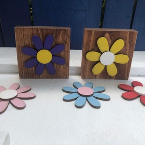 Chunky Wood DAISY - Rustic Wooden Daisy Flower - Etsy