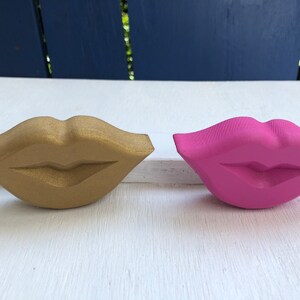 Large Wood Colored LIPS, Red Lips, Wood Cutouts, Decorative Colorful ...