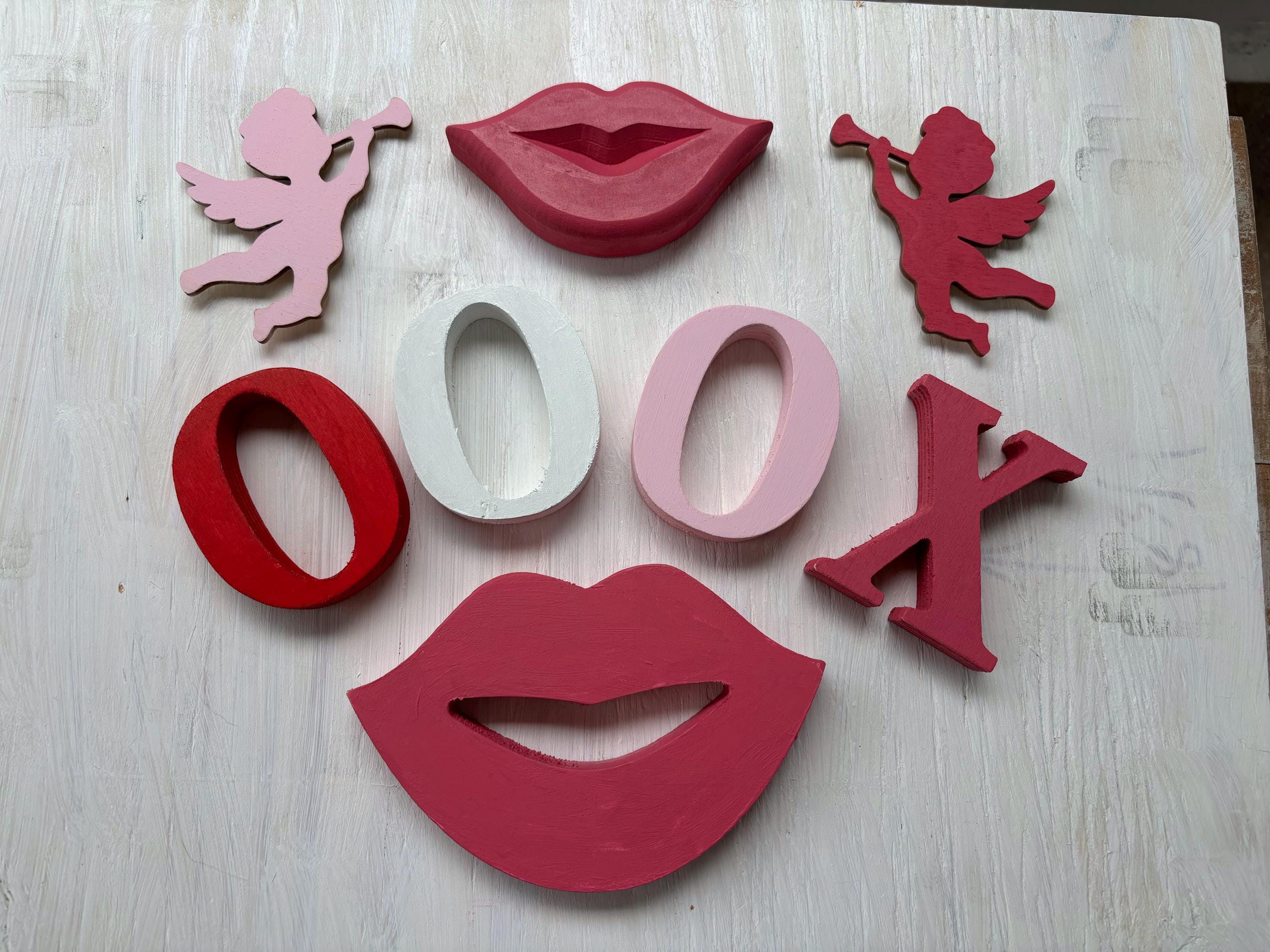 Large Wood Lips Decor: Colorful XOXO Accent - Etsy