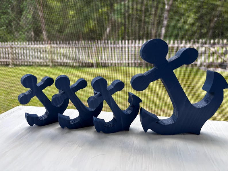 Captains BOAT ANCHOR, Solid Chunky Wood, Lake House Summer Decor - Etsy