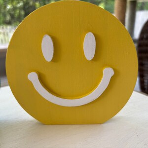 Wooden Happy, Smiley Face / Hanging, Standing Home Decor - Etsy