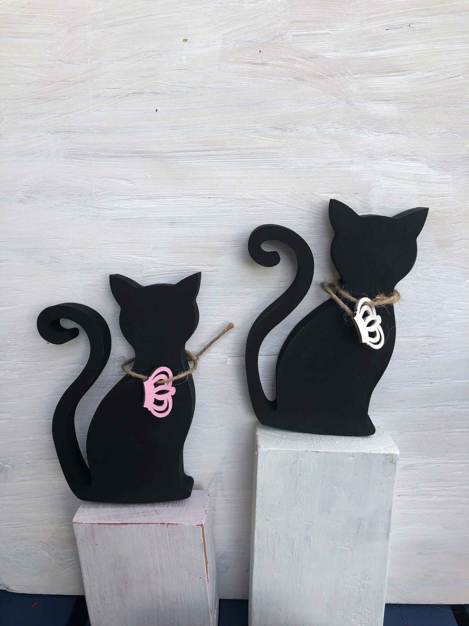 Colorful Wooden CATS / Wood /rustic Cats Farmhouse Decor | Etsy