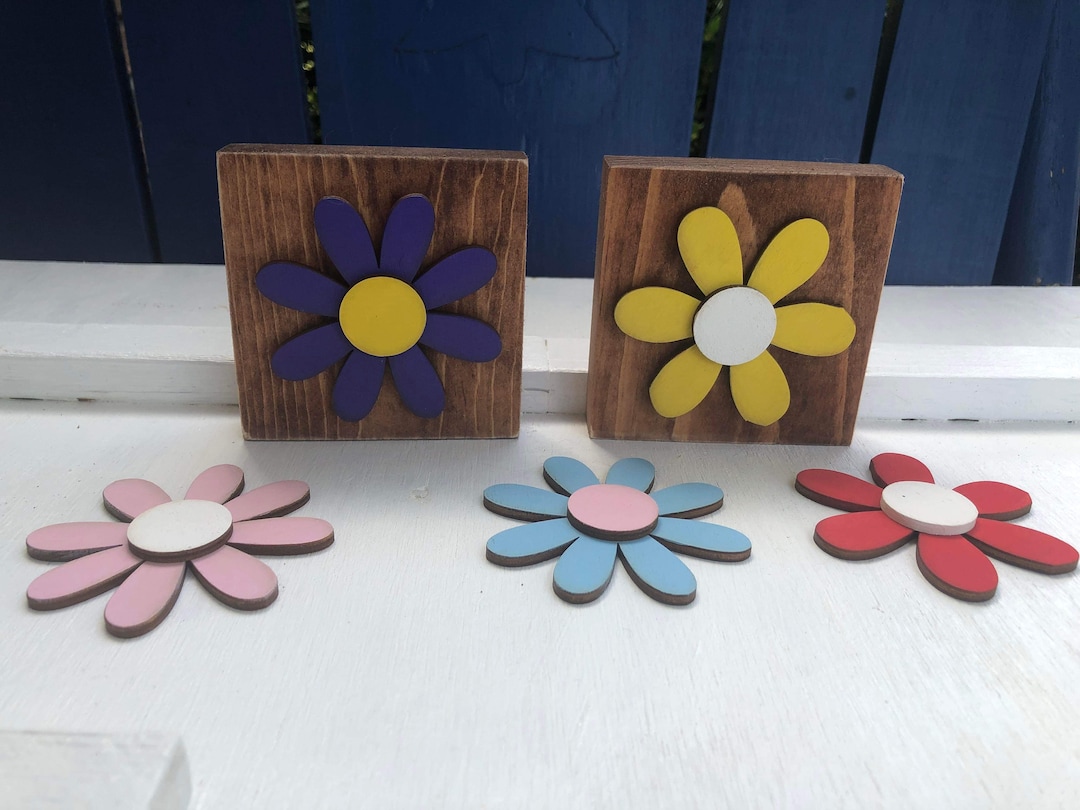 Chunky Wood DAISY - Rustic Wooden Daisy Flower - Etsy
