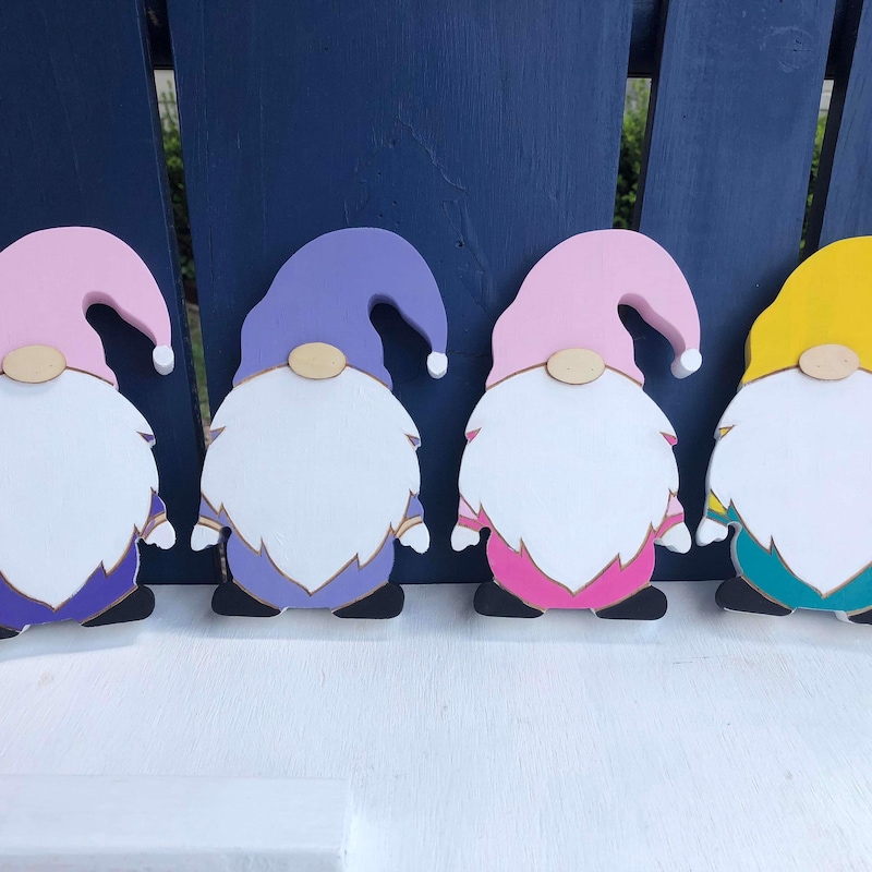 Wood Painted Gnomes - Etsy