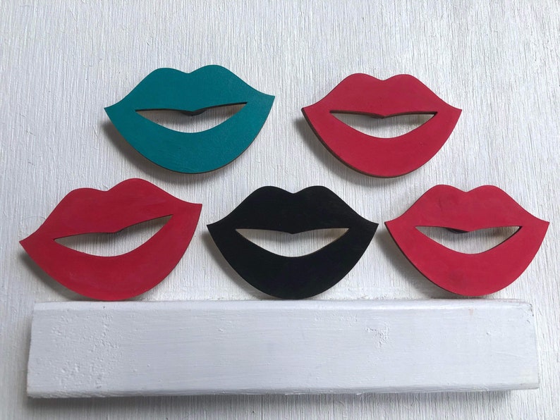 Wood Colored LIPS, Fun, Wood Cutouts, Decorative MAGNETS XOXO - Etsy