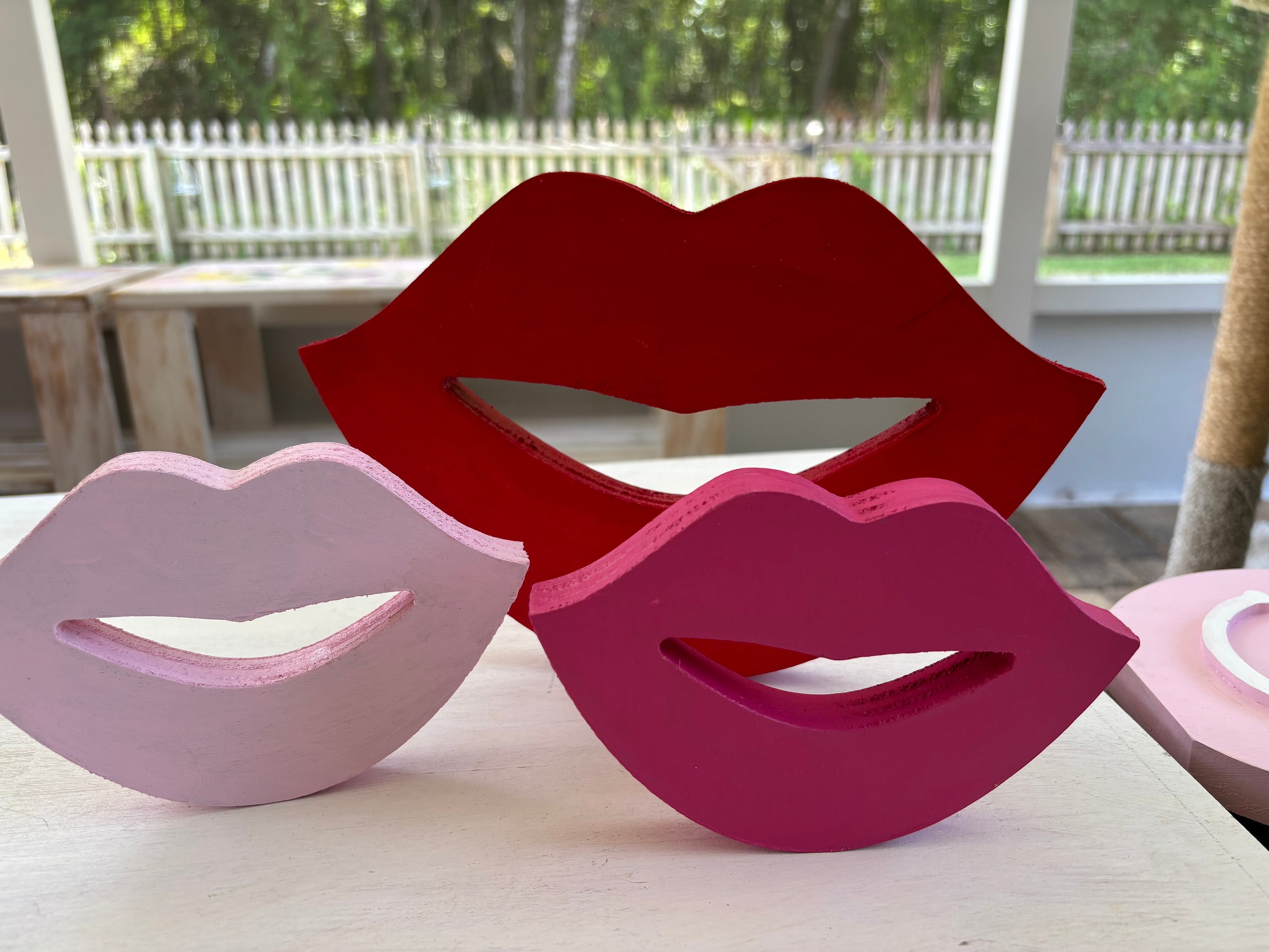 Large Wood Lips Decor: Colorful XOXO Accent - Etsy
