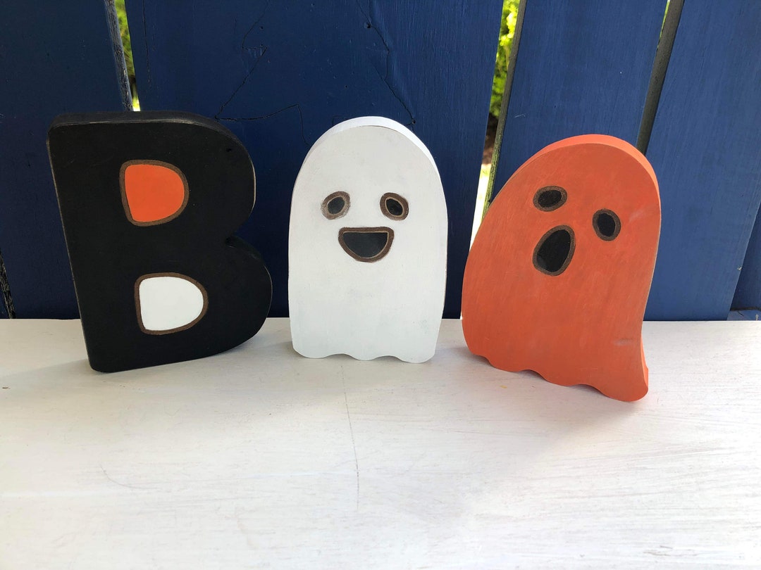 Boo Set Signs / Wood / BOO With Ghosts SET Decor - Etsy
