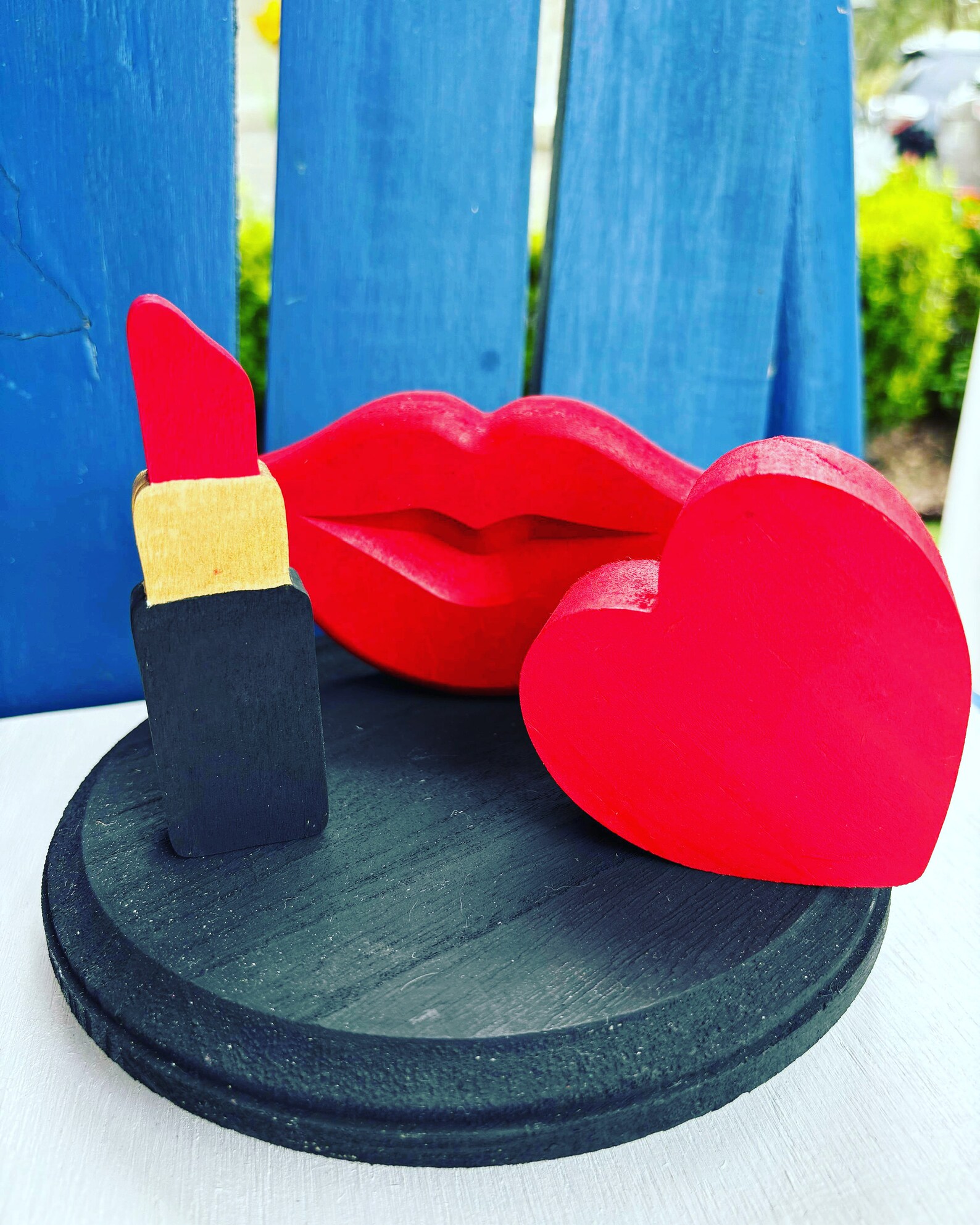 Large Wood Lips Decor: Colorful XOXO Accent - Etsy