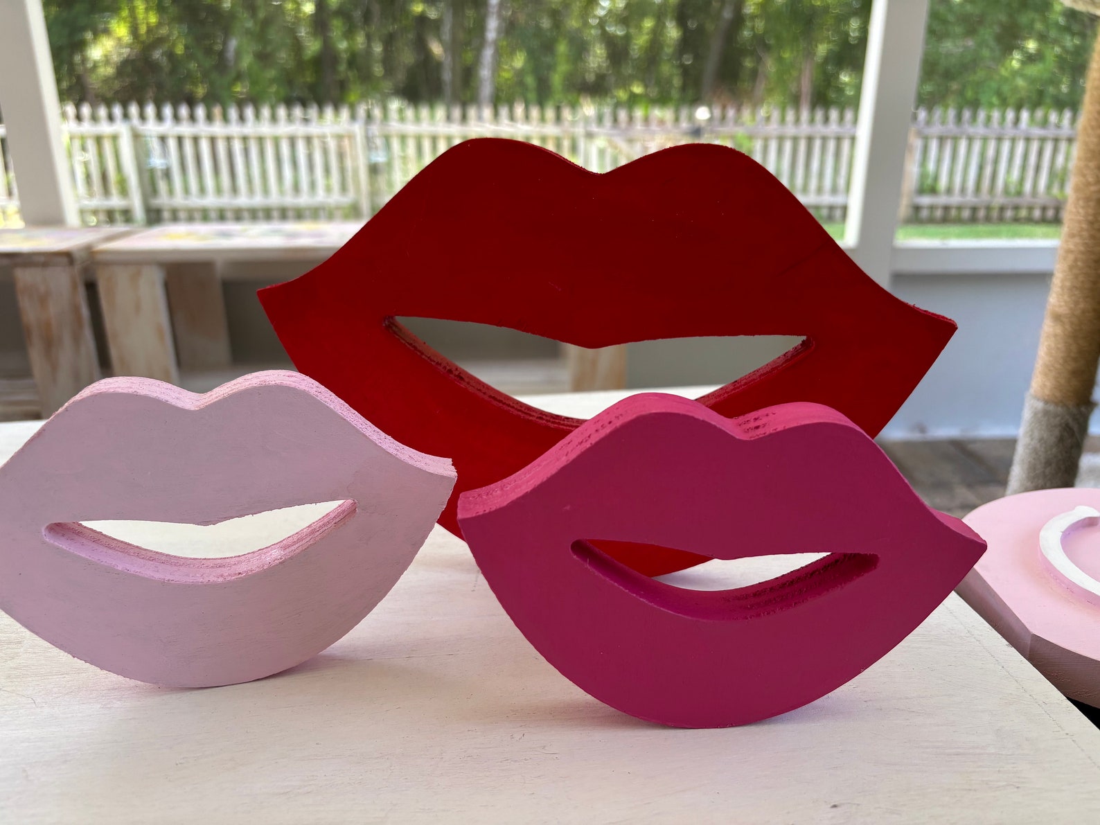 Large Wood Lips Decor: Colorful XOXO Accent - Etsy