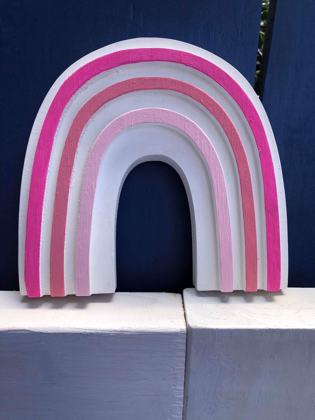 Large WOODEN RAINBOW, Chunky Wood Tiered Farmhouse Decor - Colorful - Etsy