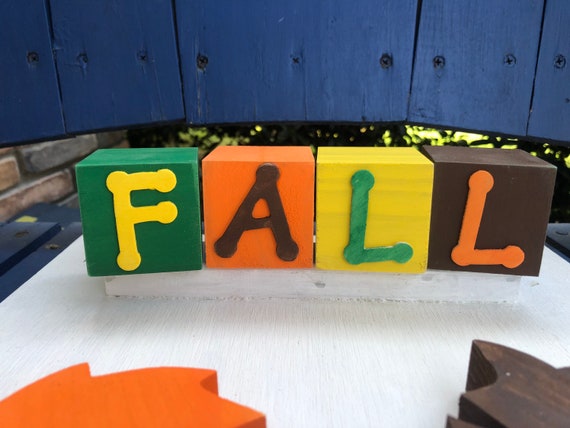 FALL Wooden Blocks 3 Inch Chunky Decor and Wood Blocks - Etsy