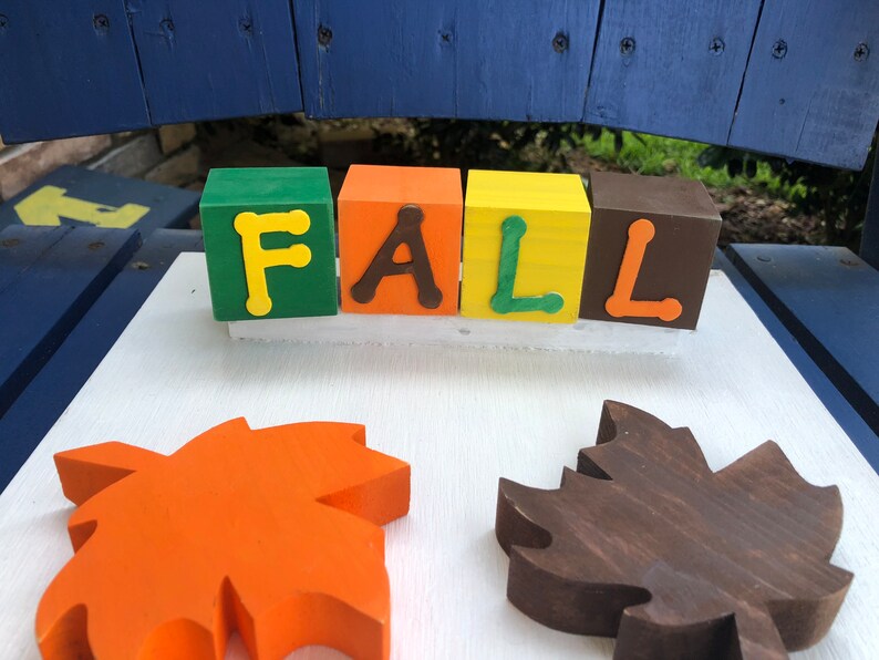 FALL Wooden Blocks 3 Inch Chunky Decor and Wood Blocks - Etsy