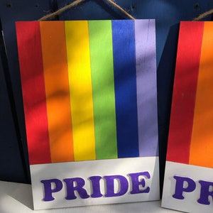 LGBTQ Pride Wood Sign Rainbow Wooden Farmhouse Décor Sign - Etsy
