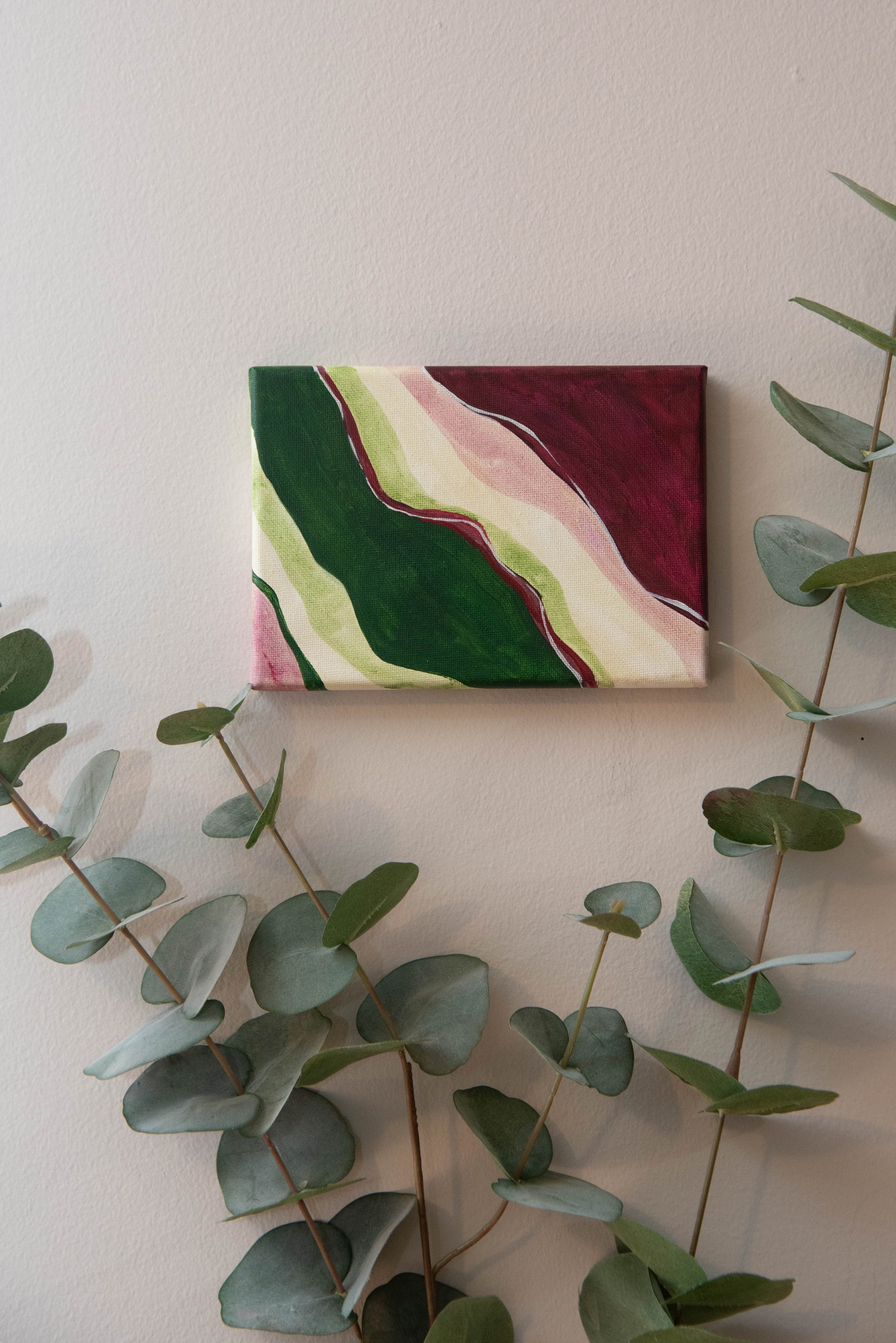 Red & Green Abstract Painting peeling Back the Layers Gallery Wall ...