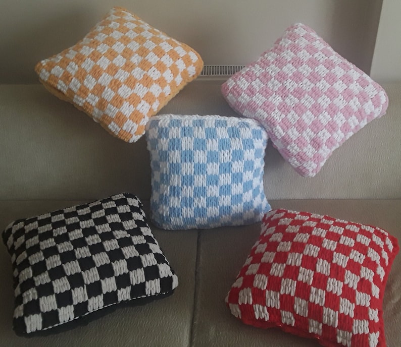 Checkerboard Decorative Pillowcases 10x10 Checkered Pillow - Etsy