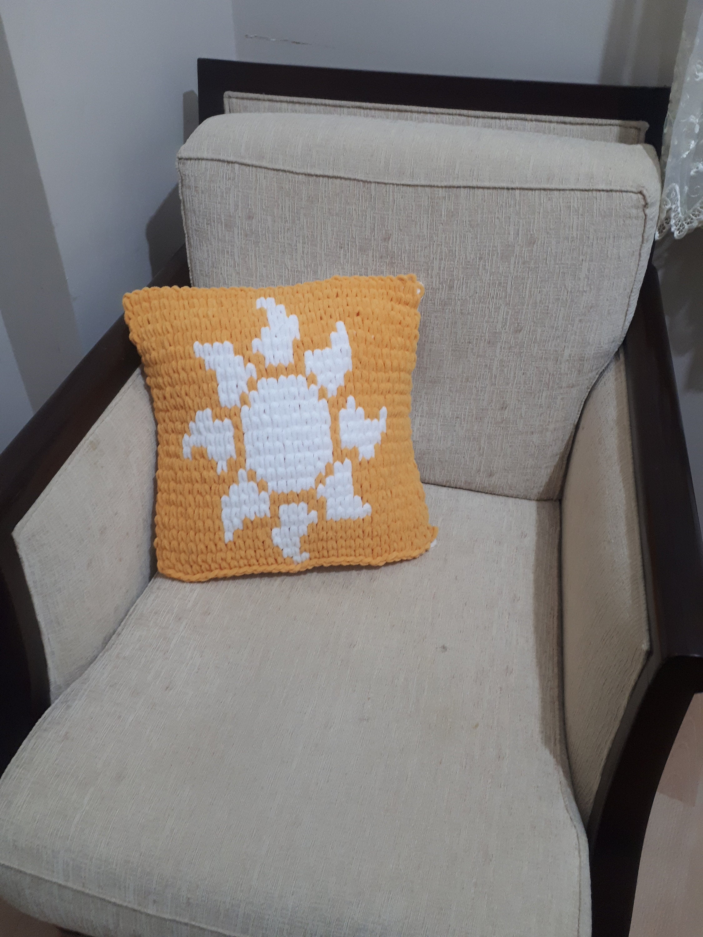 Knit Sun Decor Pillow, Sun Shine Cushion, Nursery Coffee Shop Decor ...