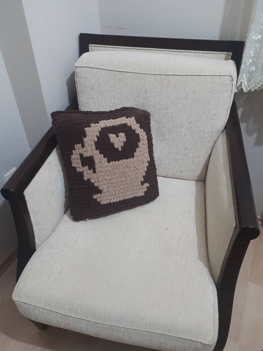 Knit Cup of Coffee Cushion, Coffee Store Decorative Pillow, Coffee ...
