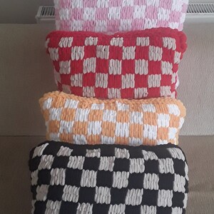 Checkerboard Decorative Pillowcases, 10x10 Checkered Pillow Covers ...