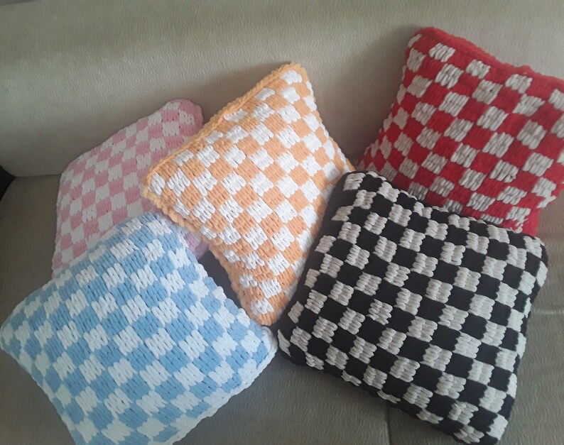 Checkerboard Decorative Pillowcases 10x10 Checkered Pillow - Etsy