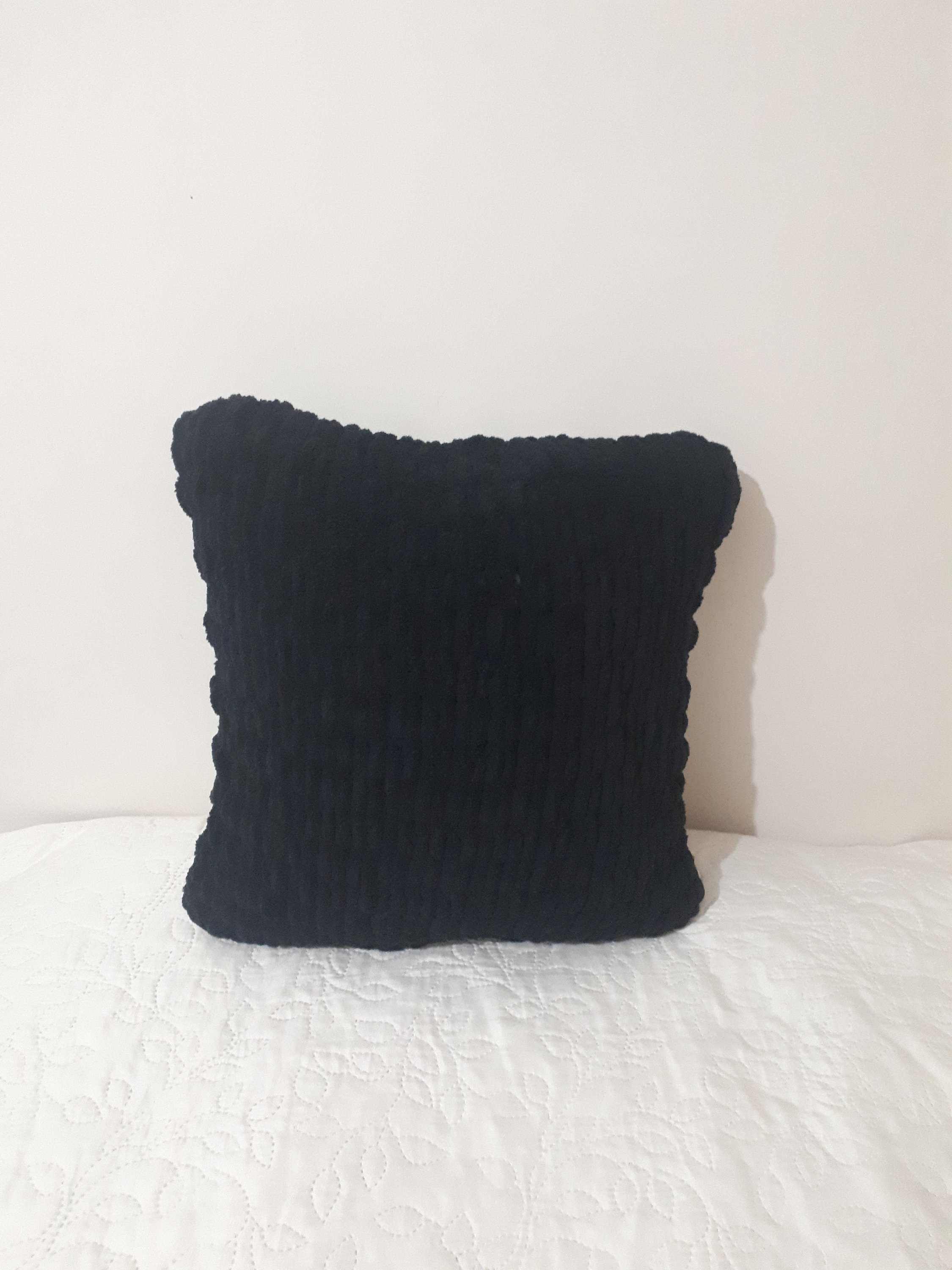Knit Black White Checkered Pillow, Plaid Pillowcase, Chess Pattern ...