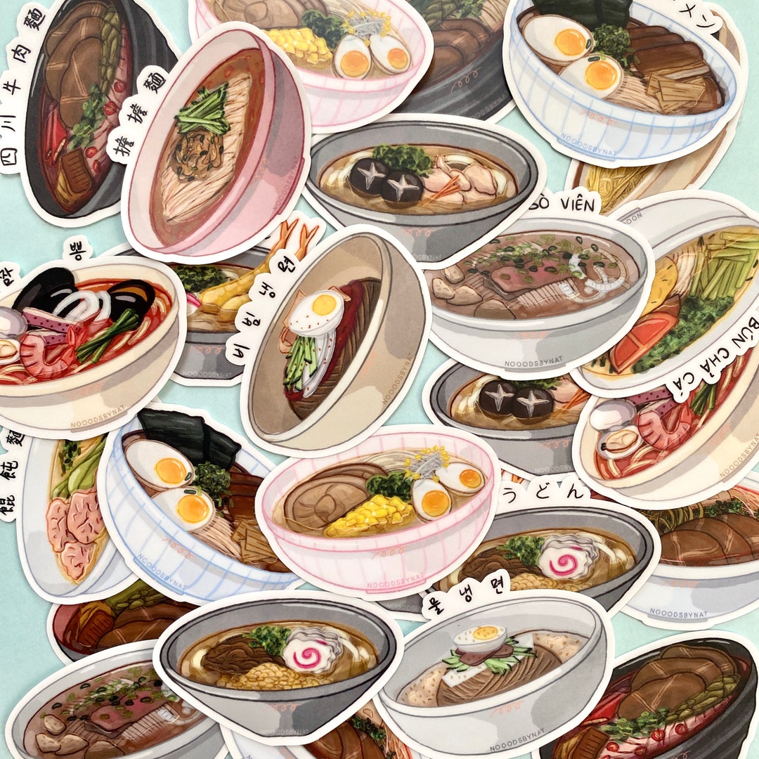 Ultimate Noods Noodle Sticker Set | Asian Noodles Die Cut Premium Matte ...